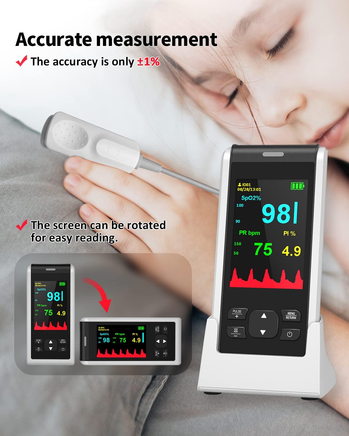 Rechargeable Fingertip Pulse Oximeter - Portable Blood Oxygen Monitor ...