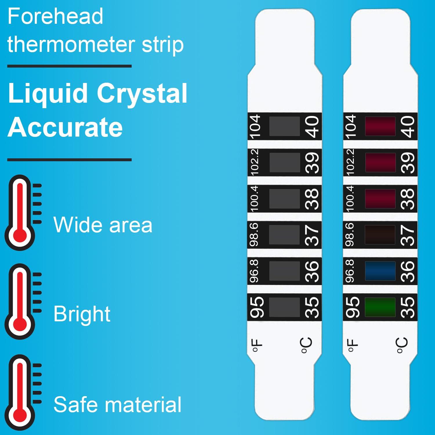 Forehead Head Strip Thermometer Strips Adhesive and Reusable Strips Non ...