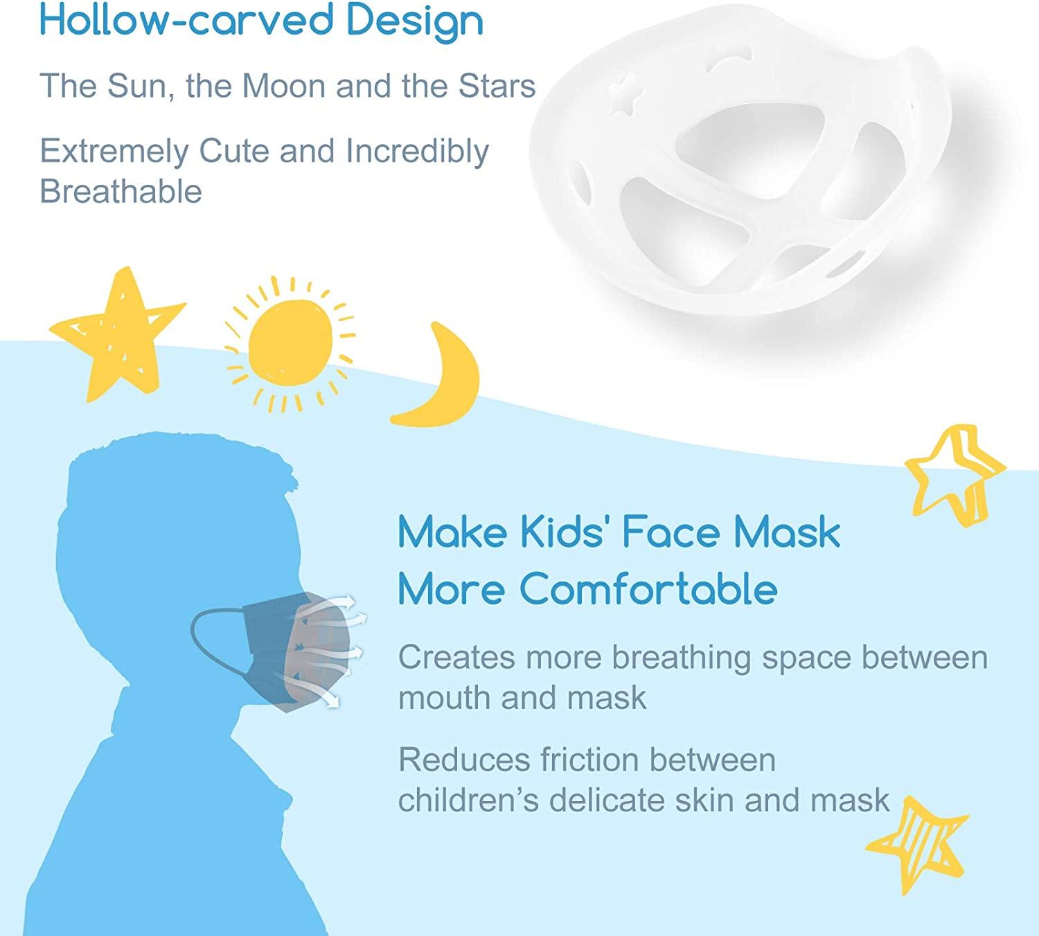 Kid Silicone Mask Bracket - Small 3D Face Frame for Cloth Mask (5 Pcs ...