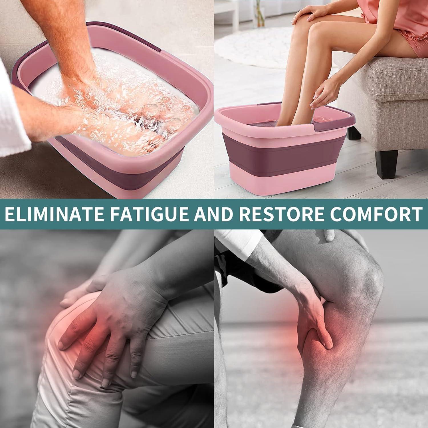 Relaxing 15L Foldable Foot Bath with Massage Nubs & Handle - Pink Foot ...