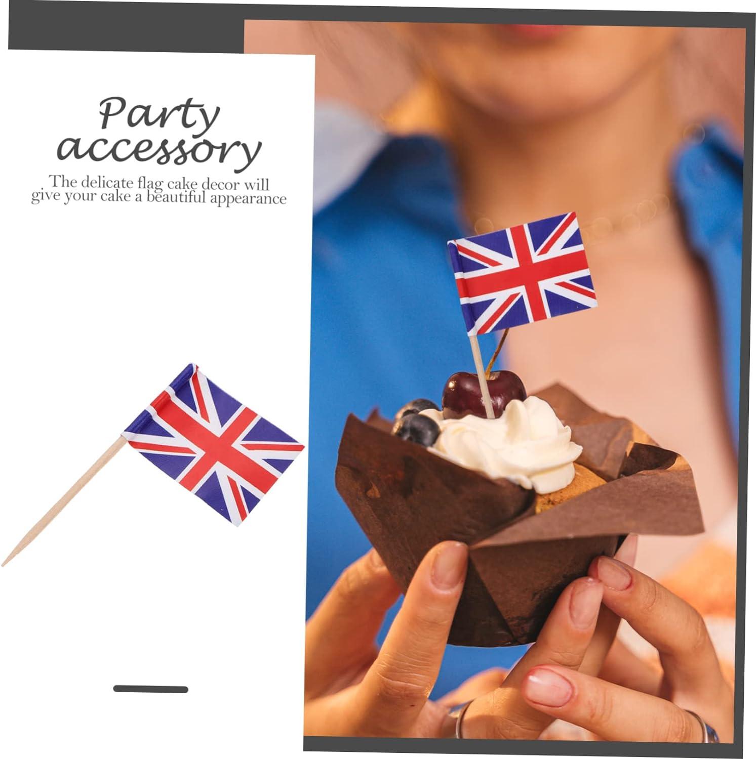 Zerodeko 200pcs Toothpick Cake Insert American Flag Toothpicks Britain ...