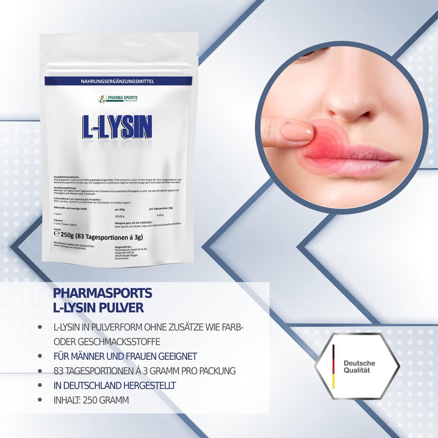 Buy Pharmaceuts Lysin 250g Bag - Premium Quality Nutritional Supplement ...