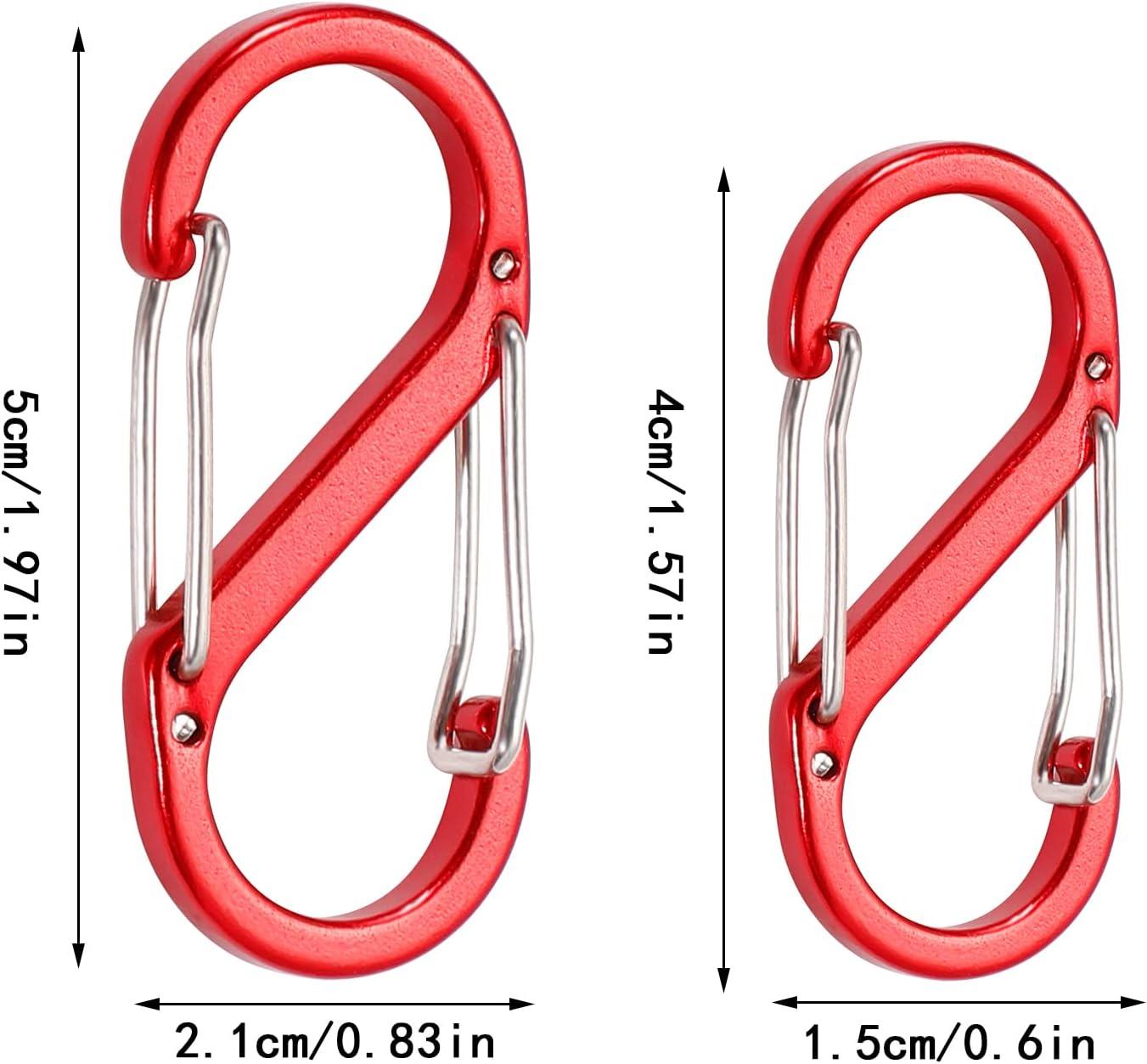 10 Pack Metal S Carabiners - 50mm/40mm Double Carabiner Snap Hooks for ...