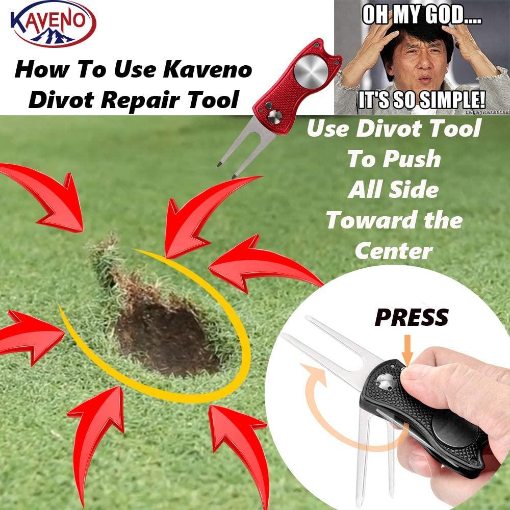 Kaveno Golf Divot Repair Tool - Foldable Stainless Steel Switchblade ...