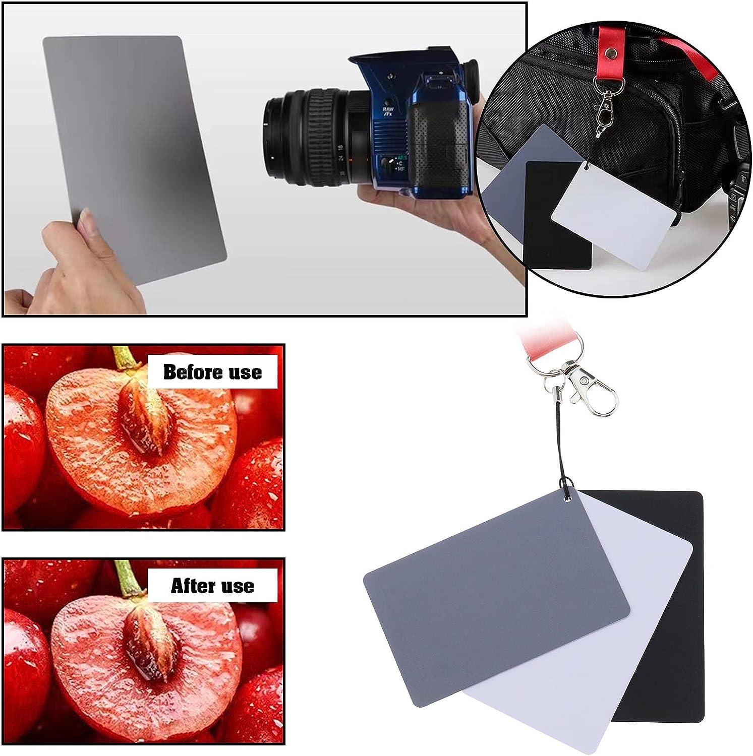 3PCS Exposure Photography Card Set with Lanyard | Grey, White, Black ...