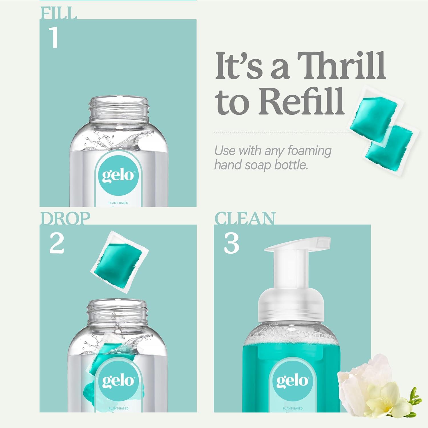 Gelo Foaming Hand Soap Value Pack | 80oz Refill + Reusable Bottle (Sea ...