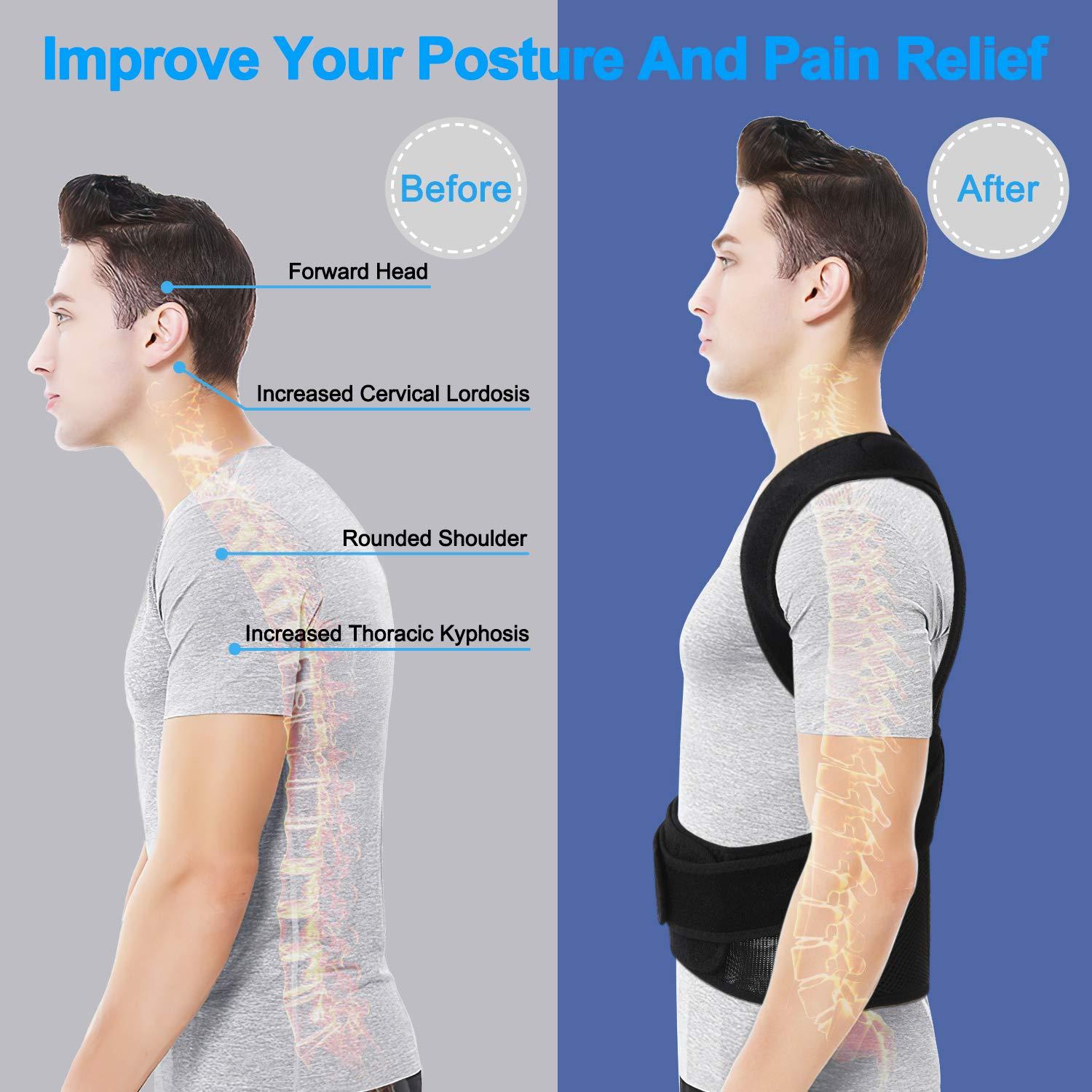 Adjustable Back Brace Posture Corrector for Men & Women | Comfort ...