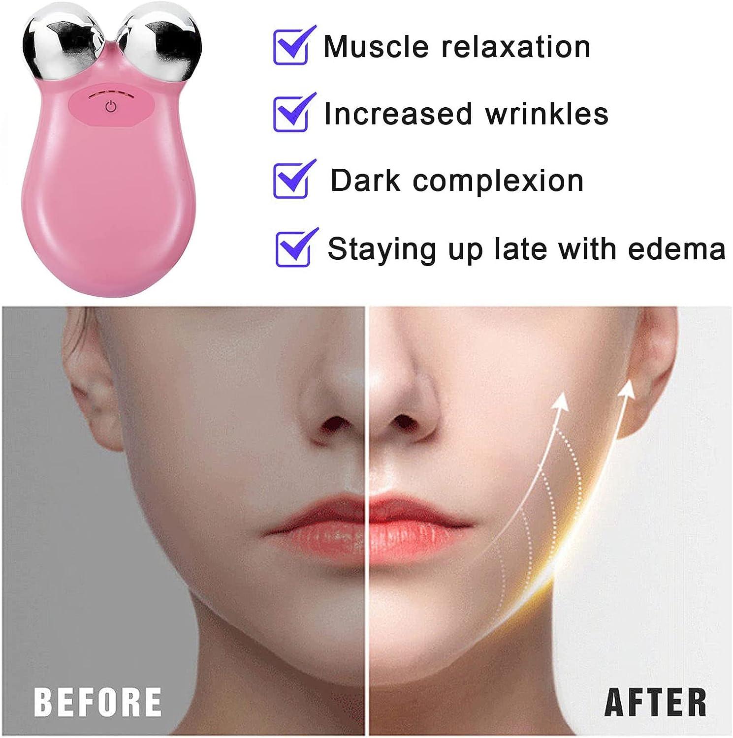 Microcurrent Face Roller | Lift & Tighten Skin | USB Mini Rejuvenation ...