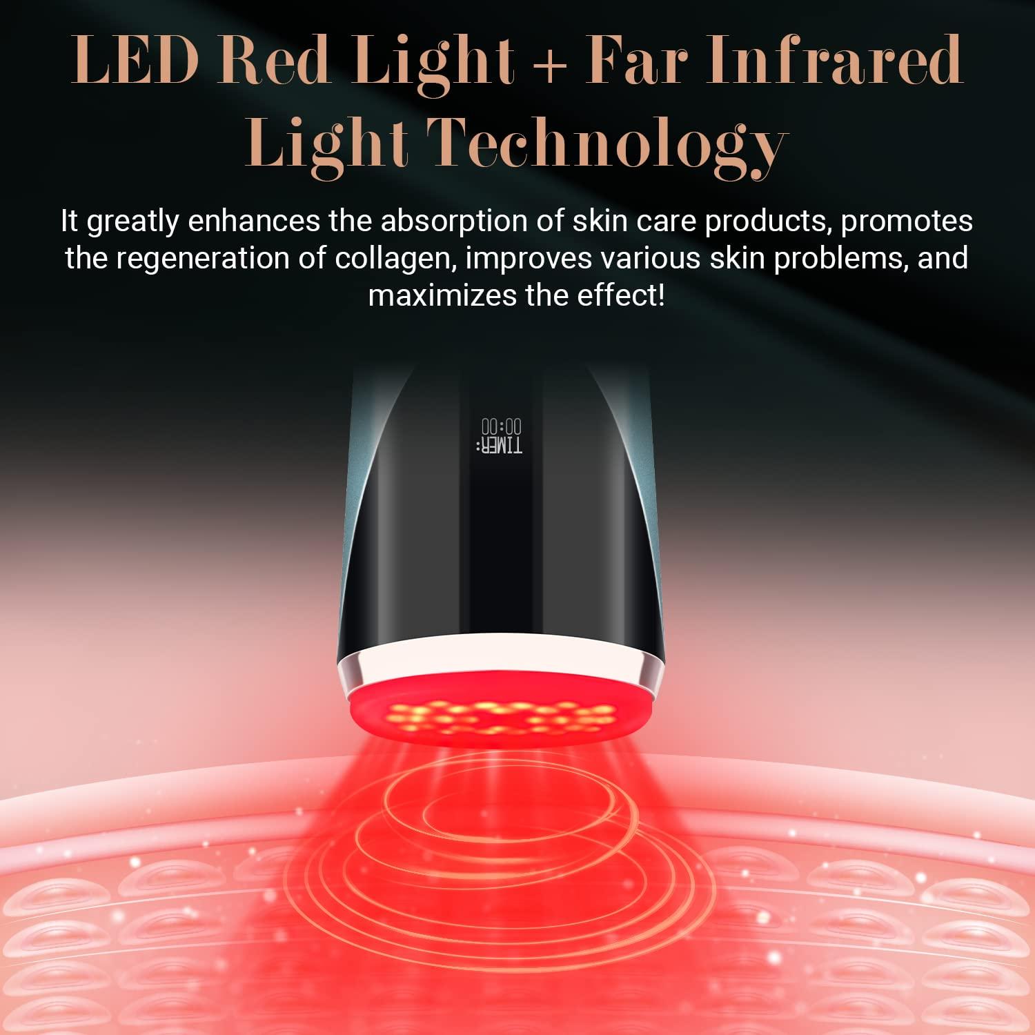 UUPAS LED Infrared Red Facial Light Therapy Device - Red Light Therapy ...