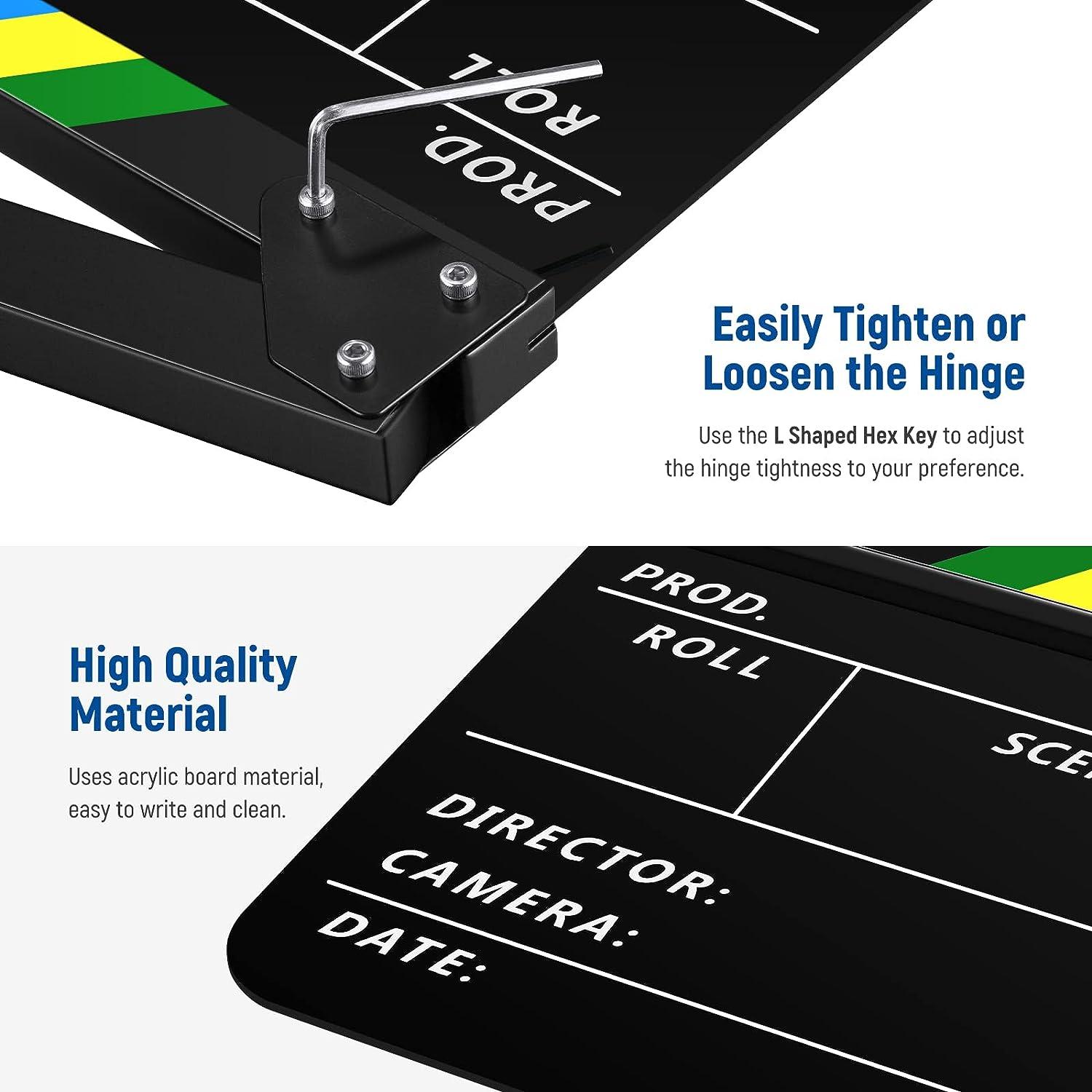 NEEWER Acrylic Film Directors Clapper Board Kit - 12x10 Cut Action ...