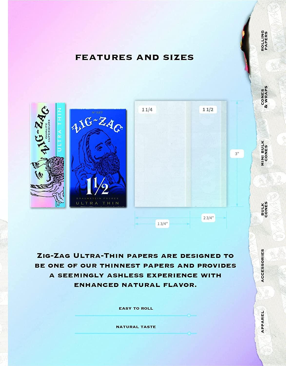 Zig-Zag Ultra Thin Rolling Papers 1 1/4 - 6 packs 78 mm