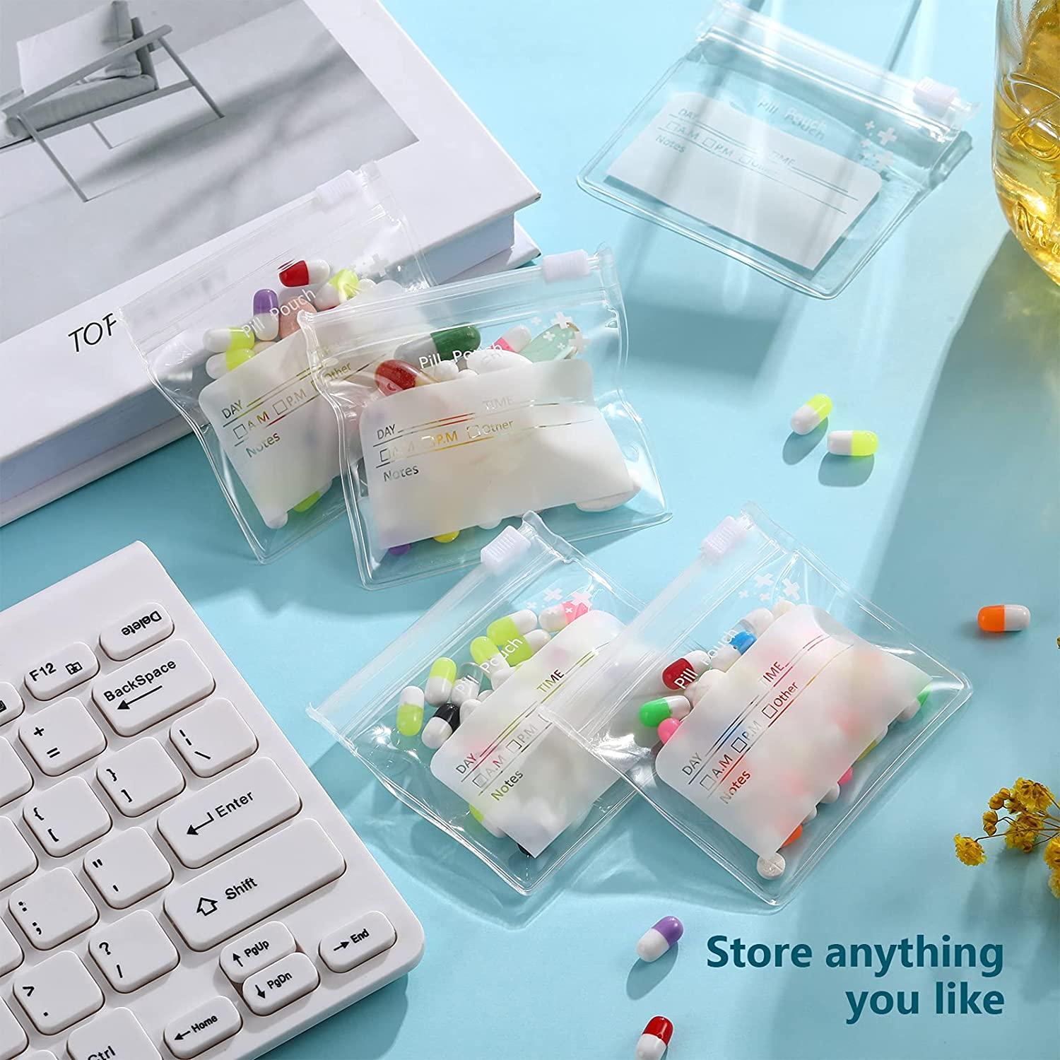 Reusable Zippered Pill Pouch Set with Labels - 12 Pieces | Buy Now with ...