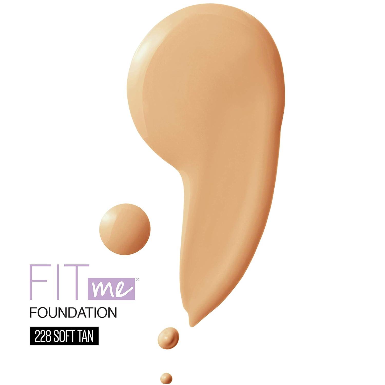 Maybelline Fit Me Dewy + Smooth Foundation 2-Pack - 228 Soft Tan | Buy ...
