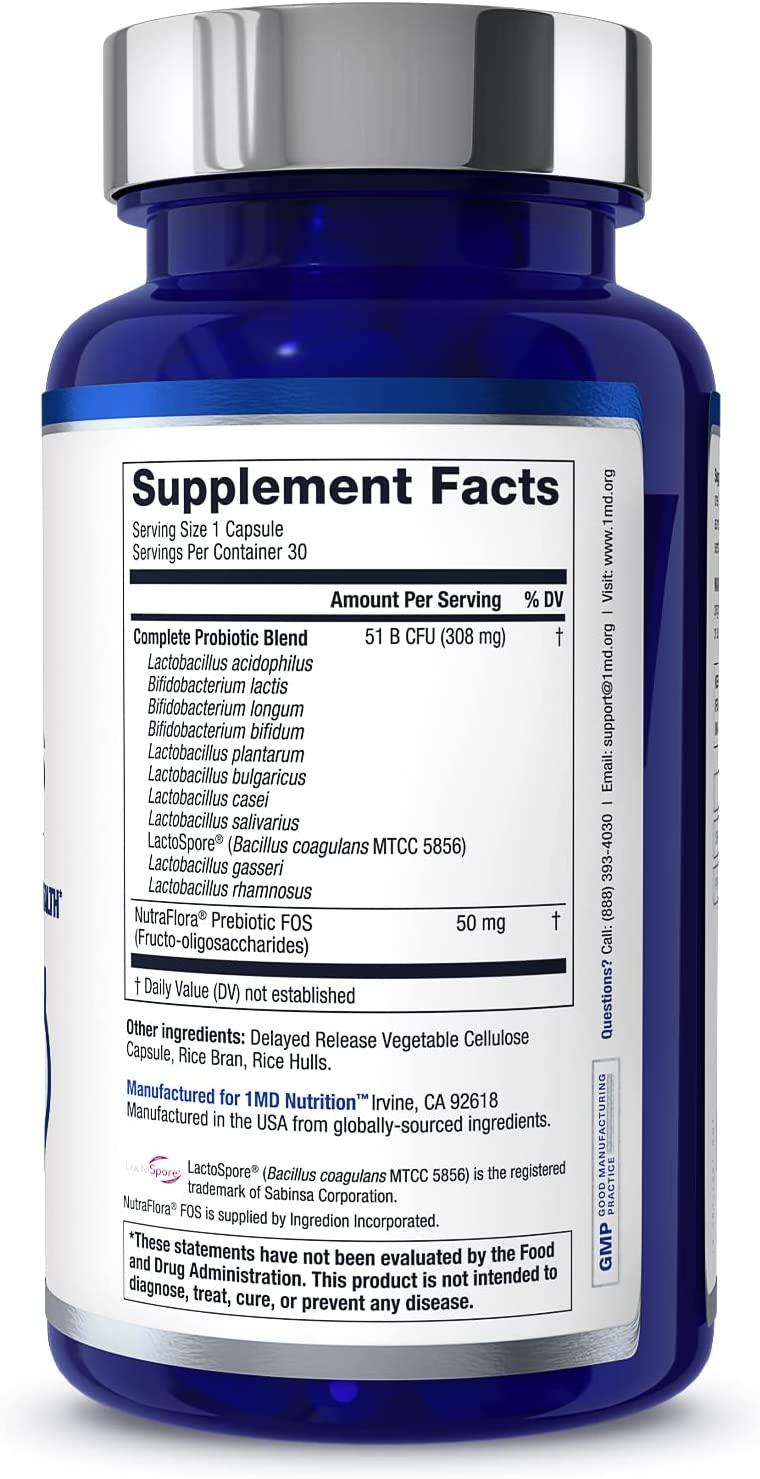 1MD Nutrition Complete Probiotics Platinum | Digestive Health Support ...