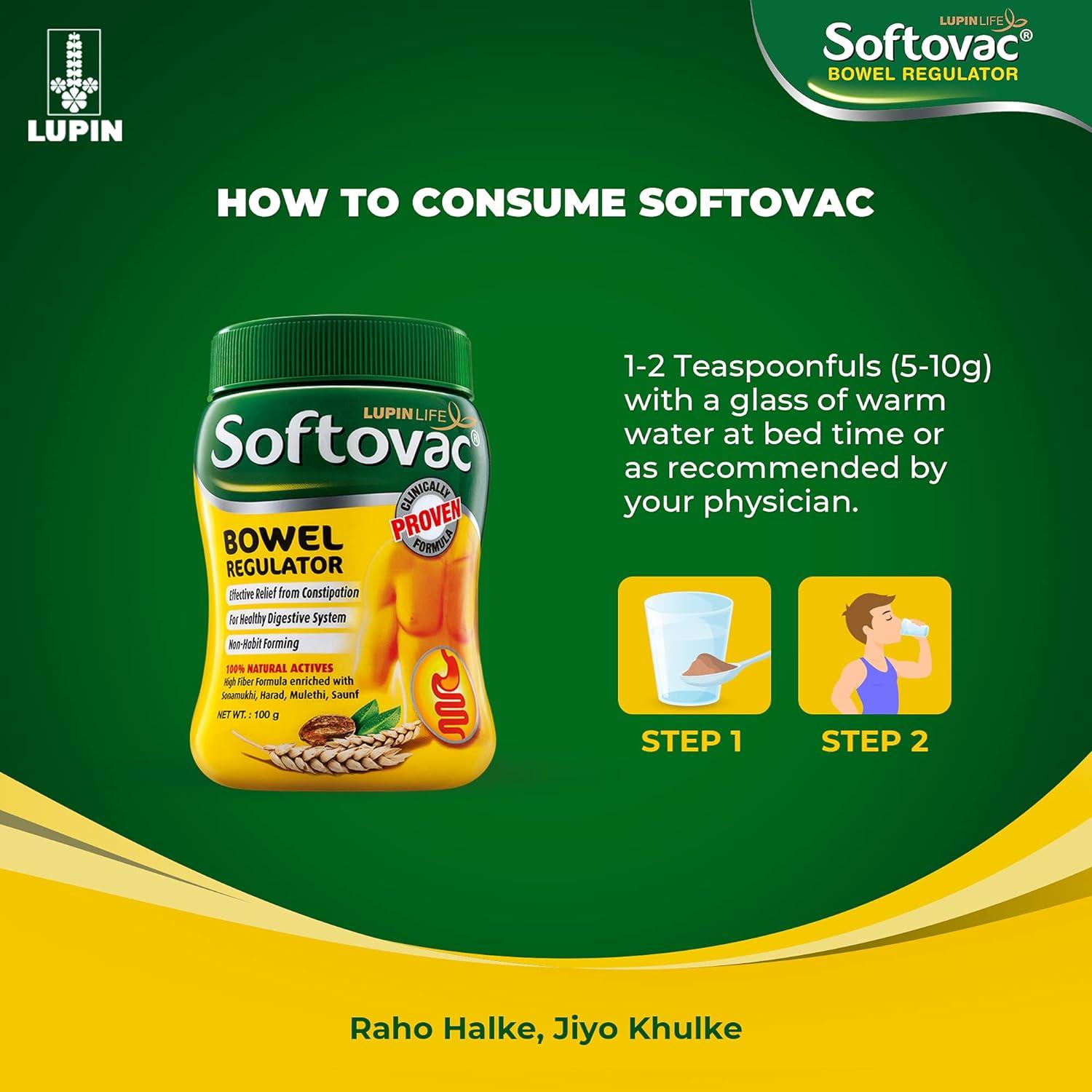 Softovac Bowel Regulator 250g - Natural High Fiber Formula with ...