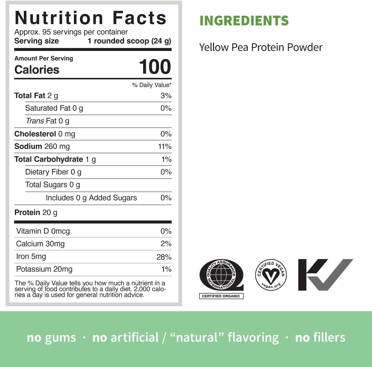Sprout Living Organic Pea Protein Powder - 20g Plant-Based Protein, Non ...