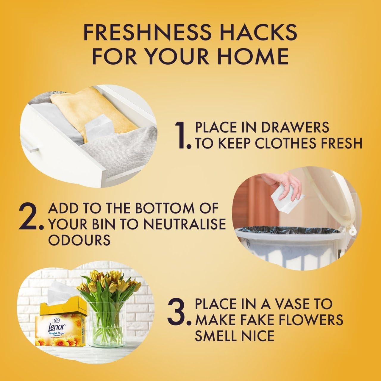 Lenor 5 x 34 pack Tumble Dryer Sheets With Welari Thank You Card Fresh ...