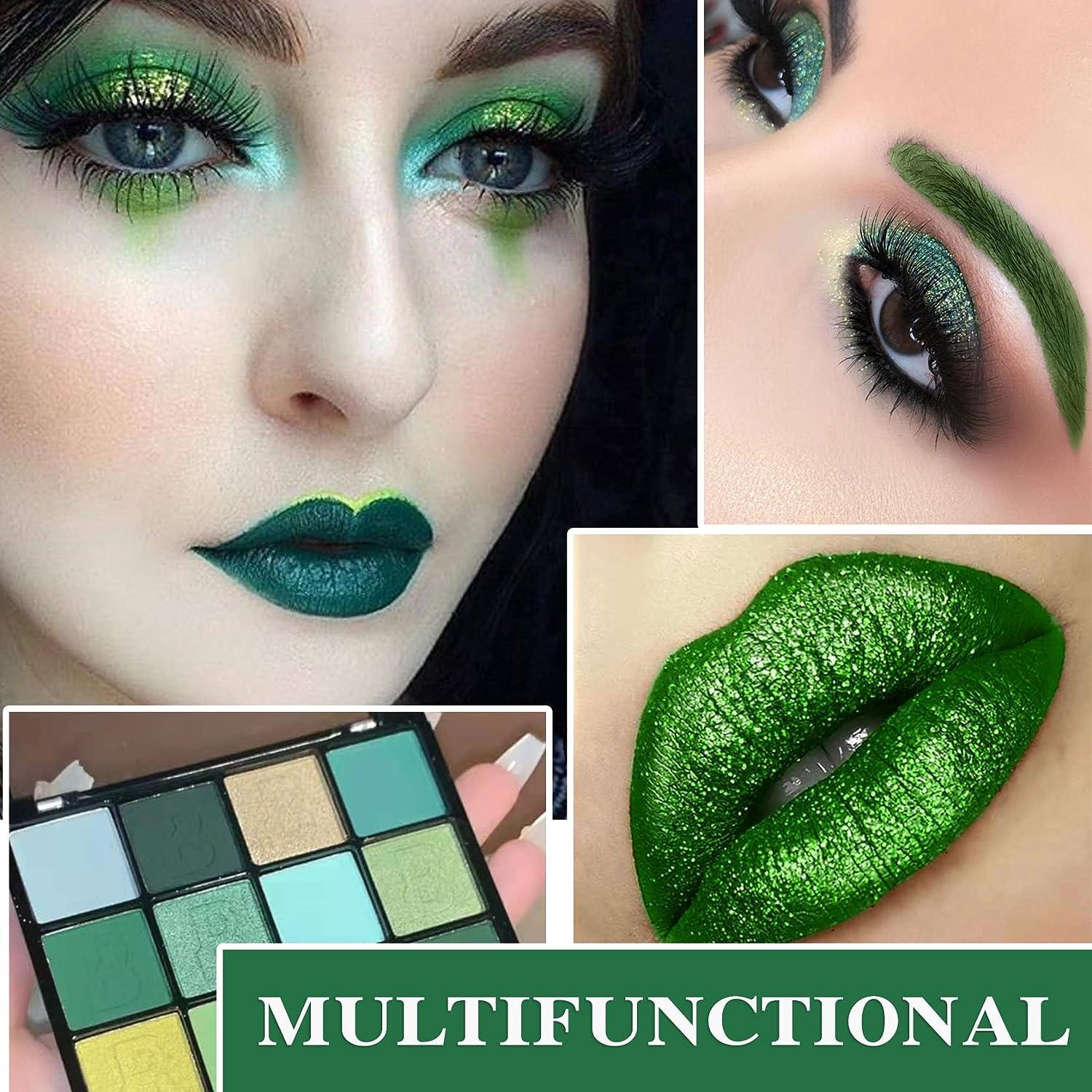 16-Color Green Eyeshadow Palette | Shimmer & Matte | Long-Wear ...