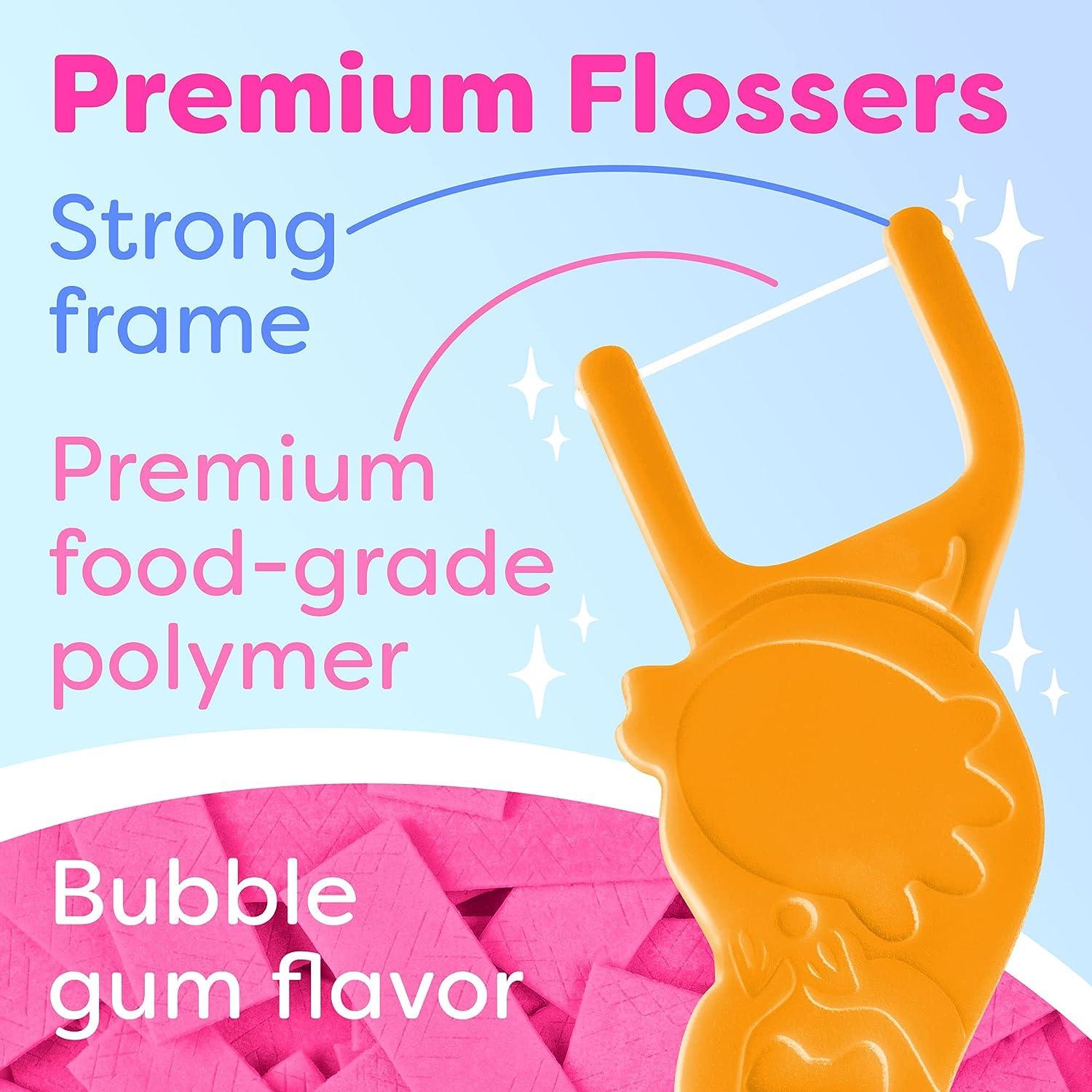 Cute Animal Kids Flossers 2 Pack (100 Total) - Bubble Gum Flavored ...