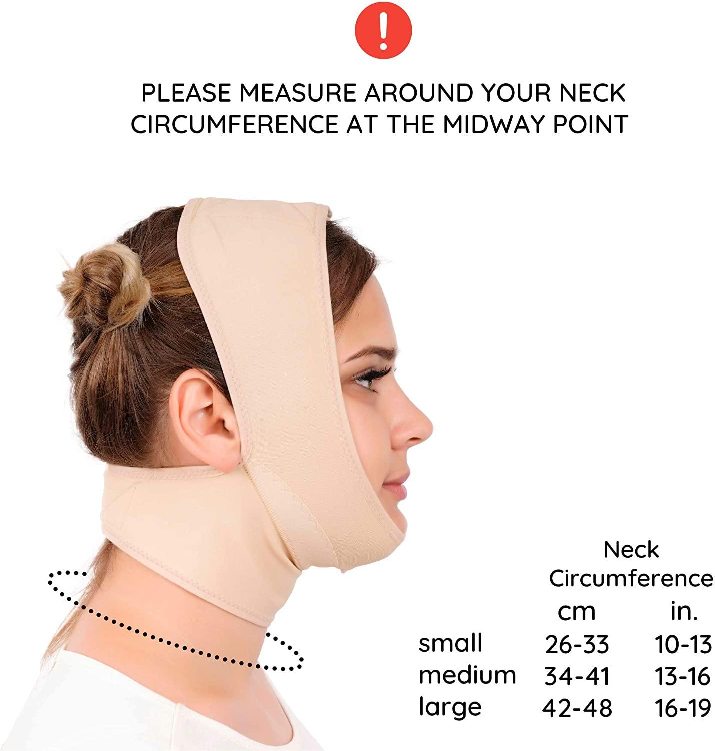 Post Surgery Neck Chin Compression Garment Wrap Bandage for Women ...