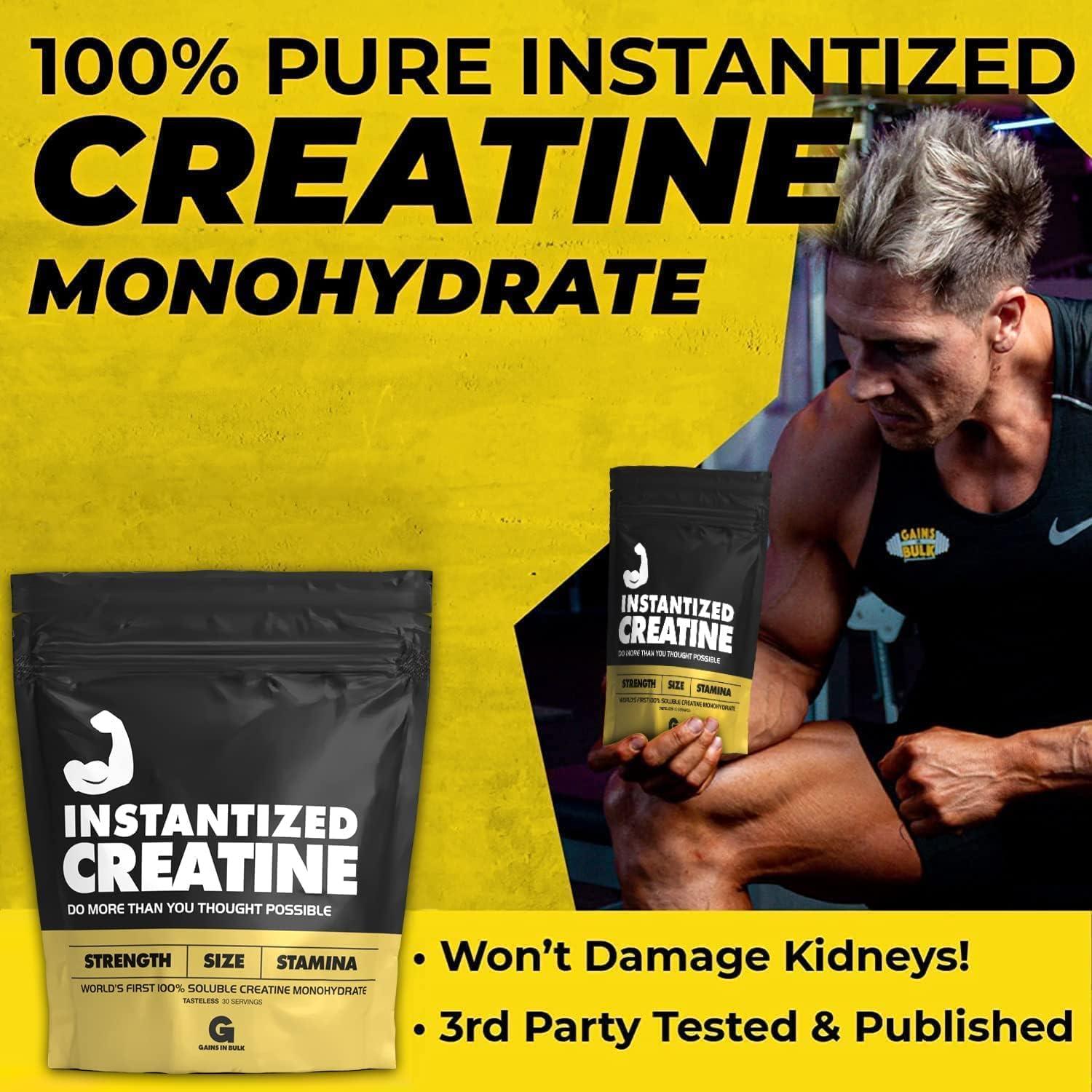 Instantized Creatine Monohydrate | 100% Soluble | Strength, Performance ...