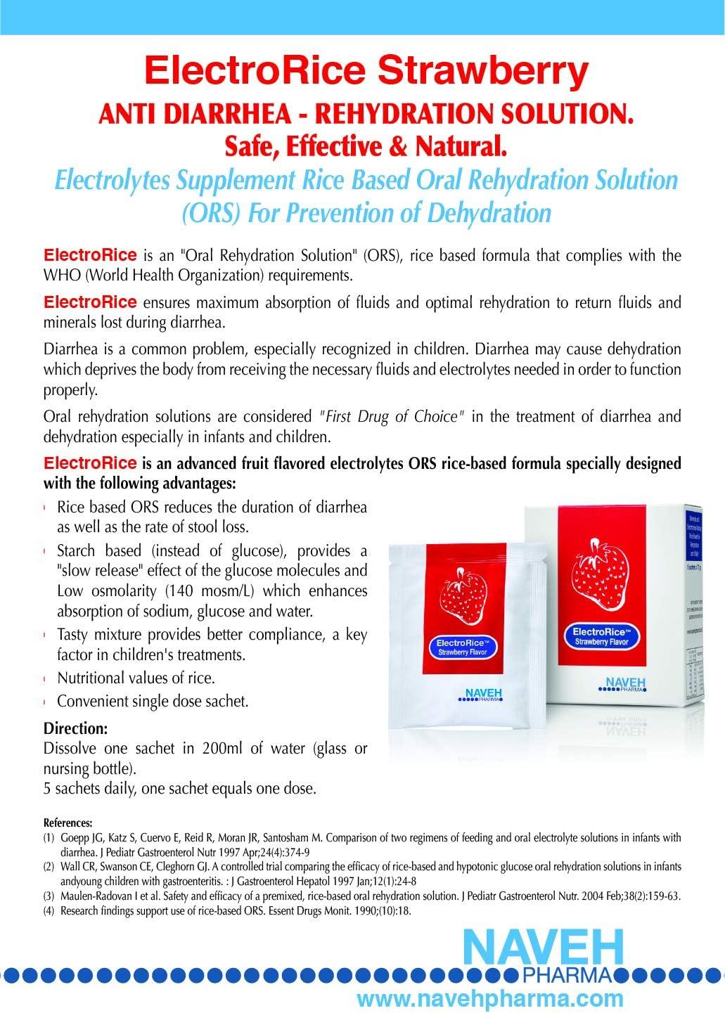 Naveh Pharma ElectroRice Anti-Dehydration Electrolyte Supplement ...