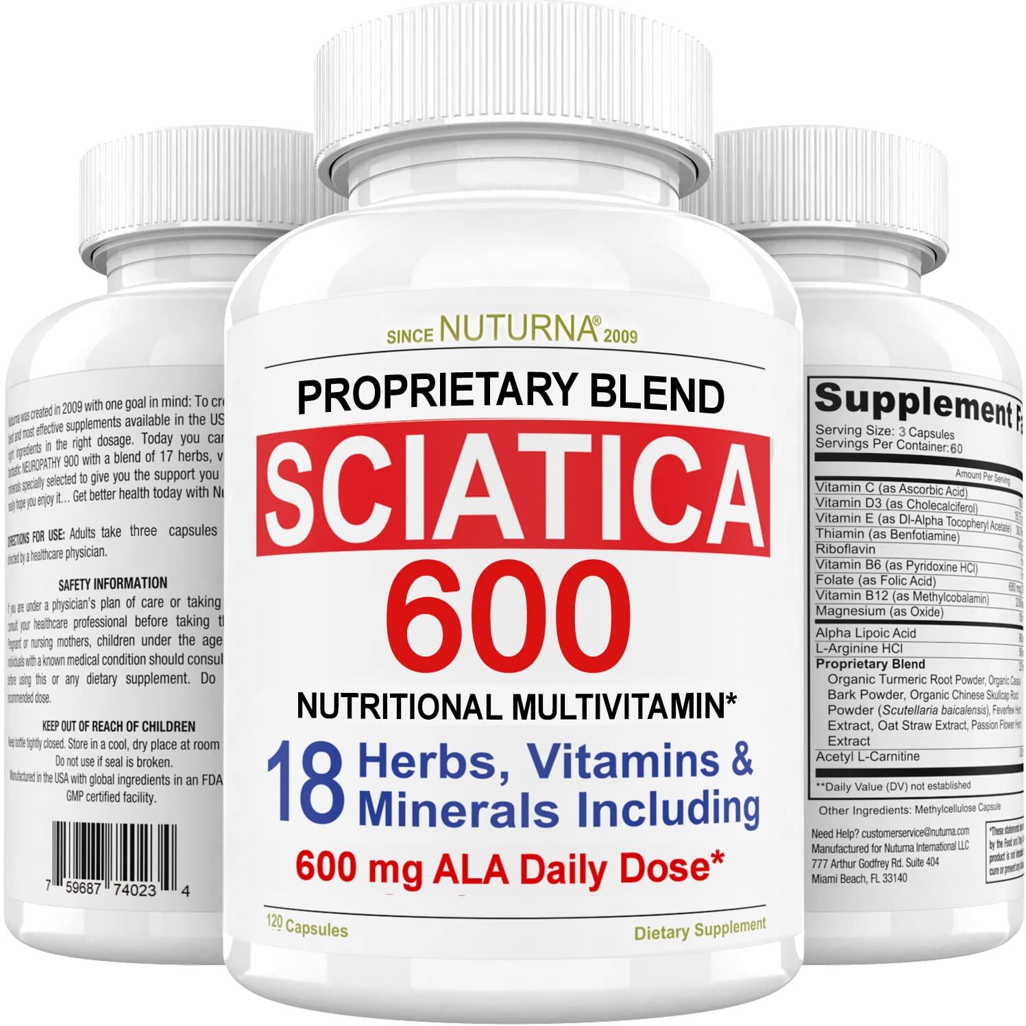 Sciatica Nerve Nutritional Blend with 600mg Alpha Lipoic Acid - Maximum ...