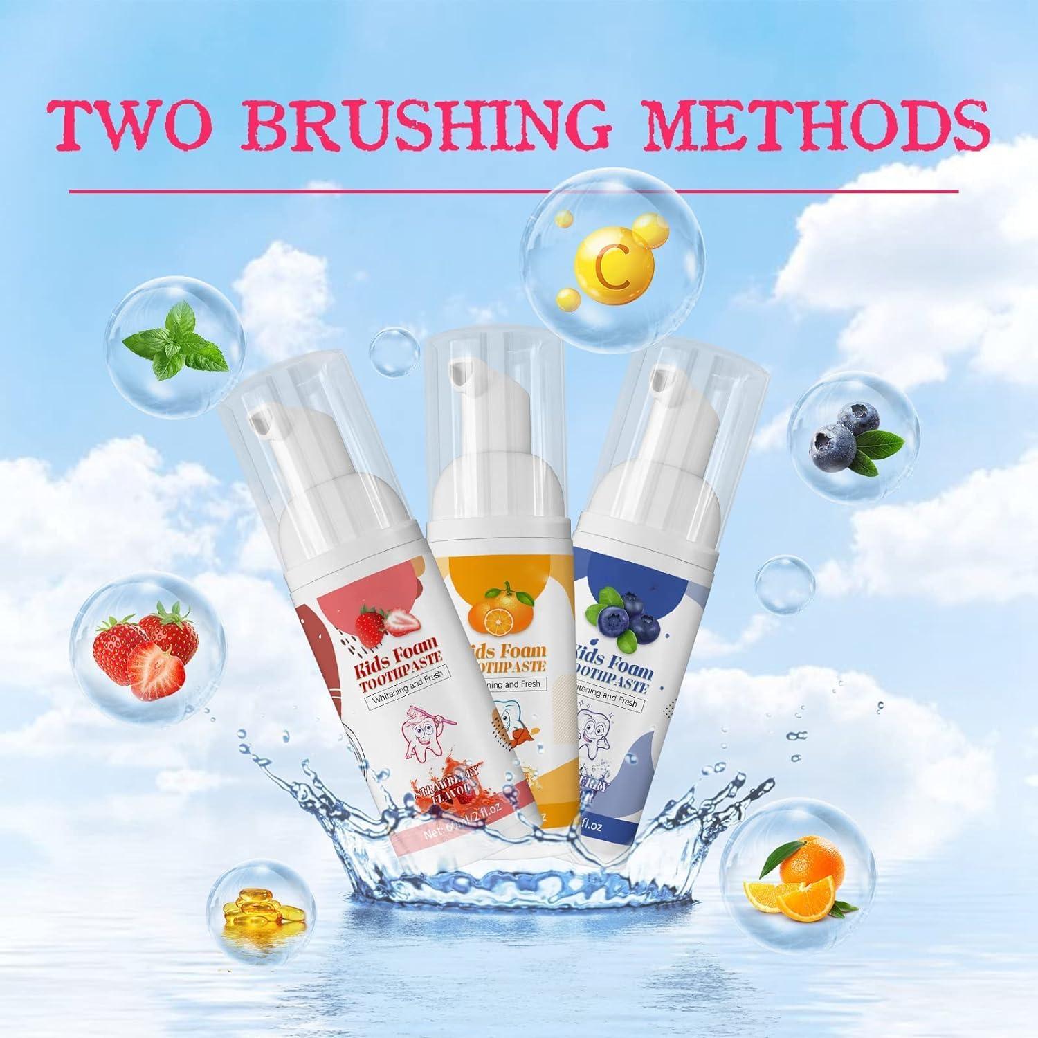 Foam Toothpaste Kids with Fruit Flavor Kids Foam Toothpaste with Low ...