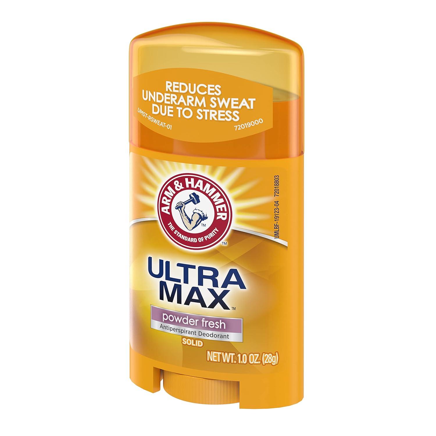 Arm & Hammer Ultra Max Powder Fresh Deodorant 1oz Travel Size (Pack of ...