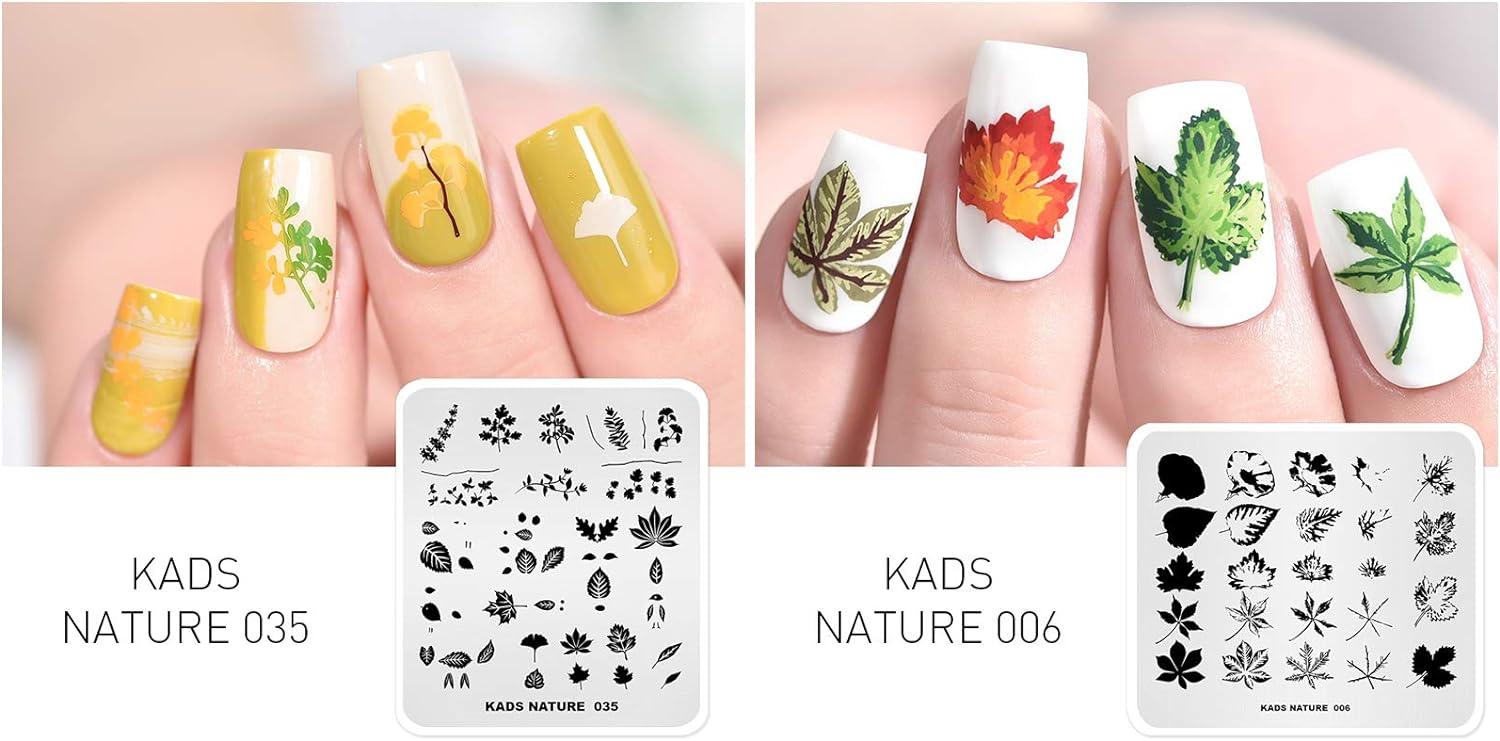 Alexnailart Nature Series Nail Stamping Plates Set - 10 Multi-Pattern ...