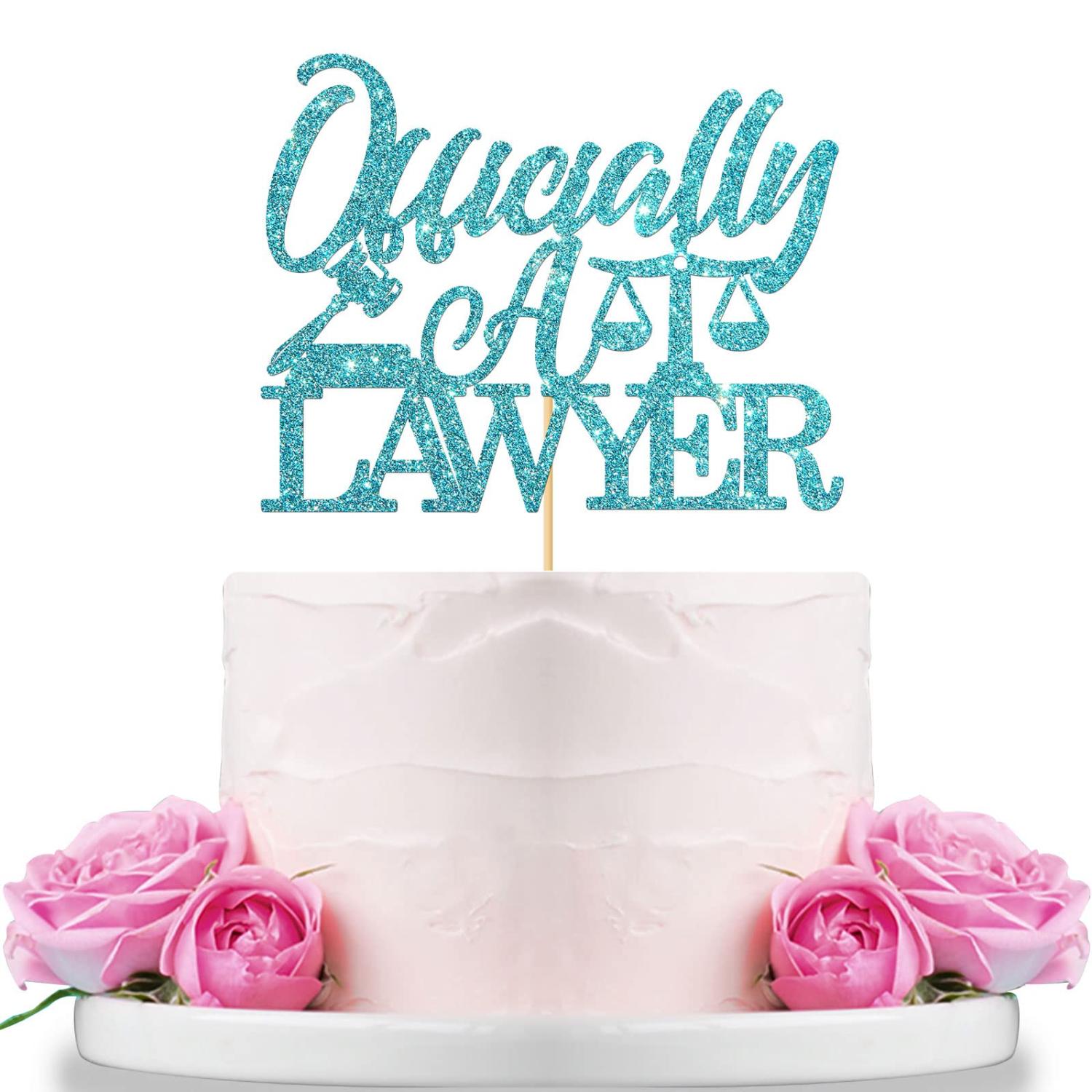 WeBenison Glitter Officially a Lawyer Cake Topper/Congrats Lawyer Cake ...