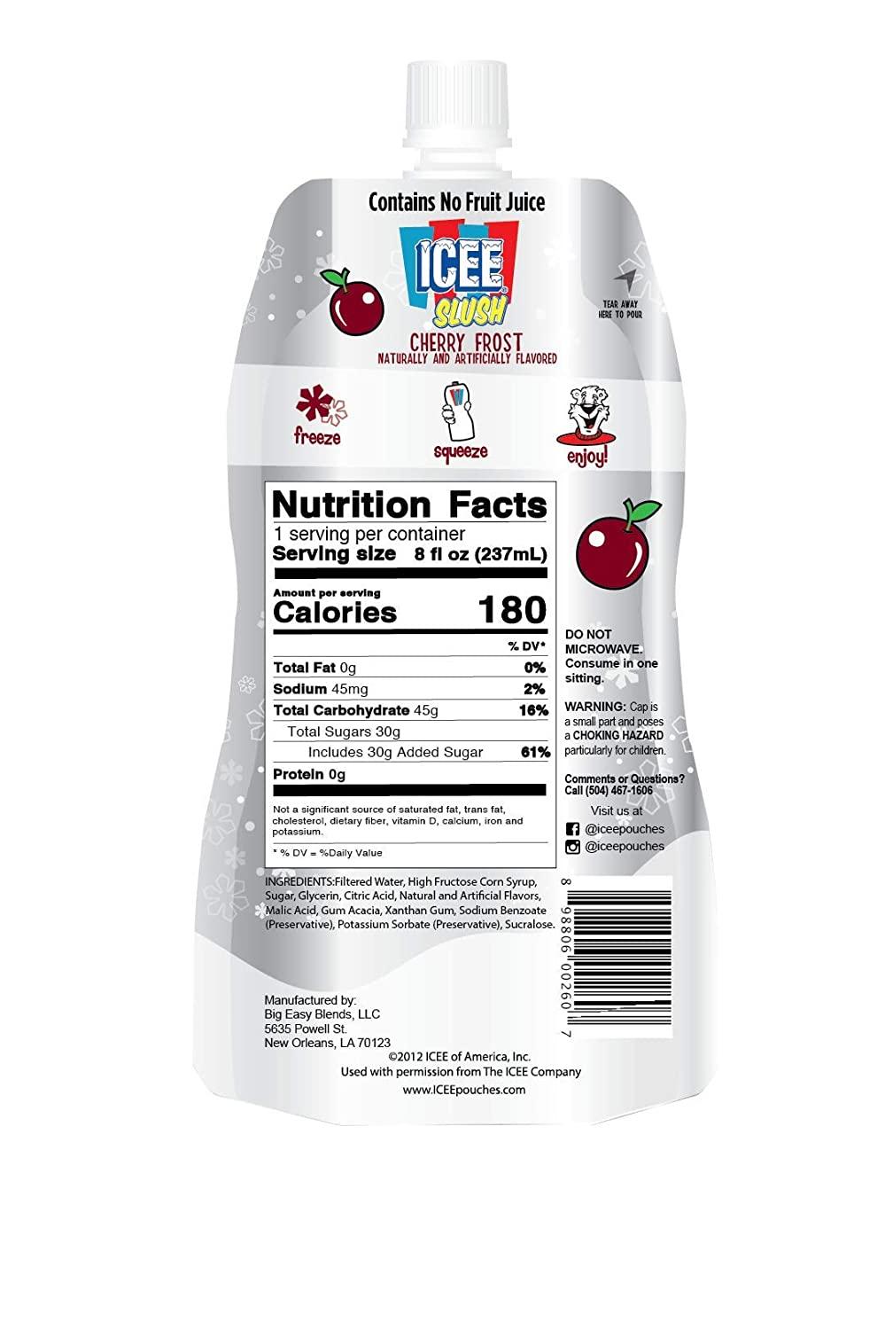 Icee Slush Pouches Case Cherry Frost 24 Count