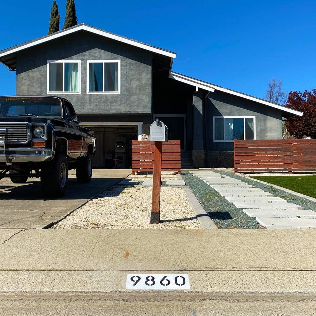 Curb Stencil Kit for Address Painting - 4 Tall Numbers - 14 Mil Mylar ...