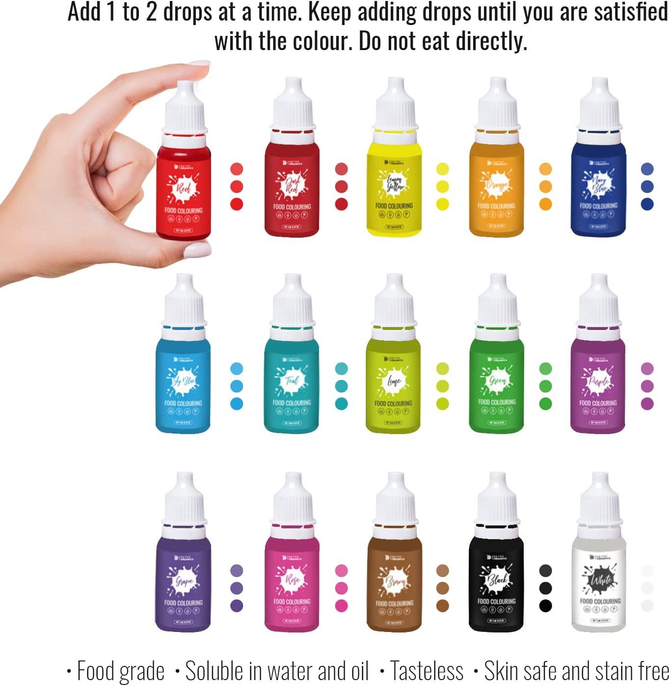 Food Colouring Liquid 6 ml - 15 Colours Food Colour - Food Colouring ...