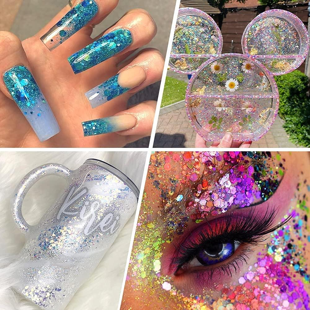 Estanoite 36 Colors Chunky and Fine Glitter Mix - Iridescent Cosmetic ...