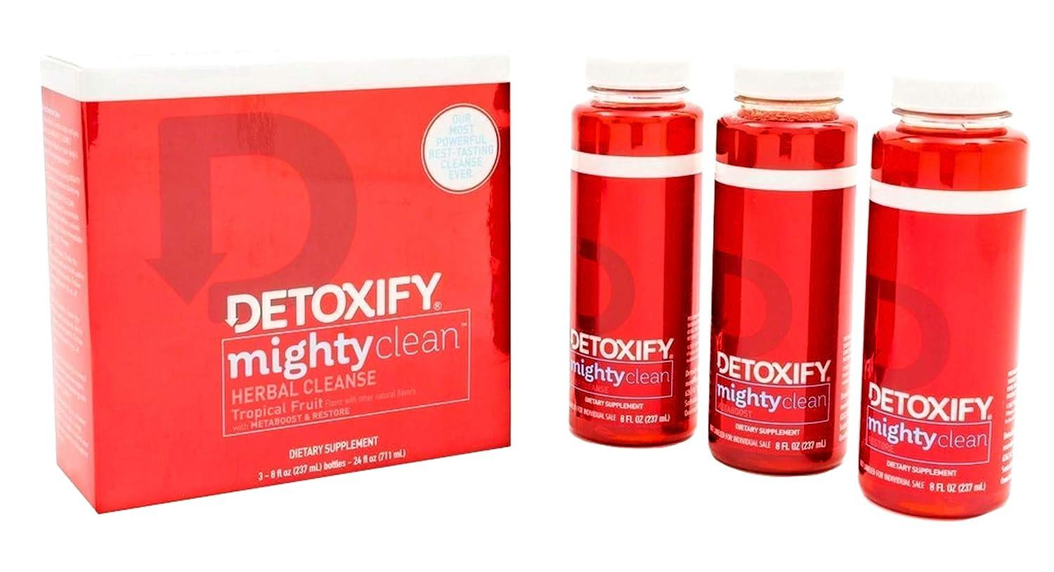 Detoxify Mighty Clean Herbal Cleanse Tropical - 24 oz (3 x 8 oz bottles ...
