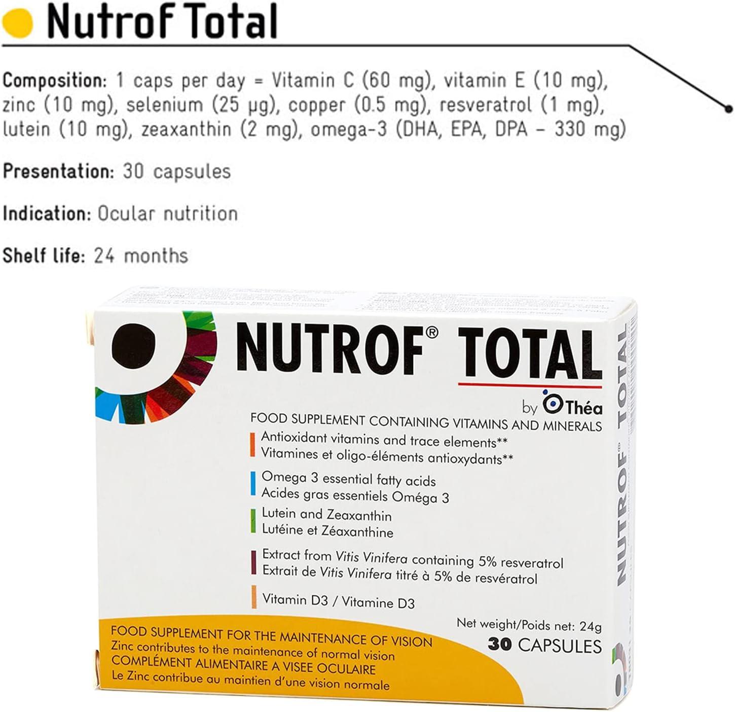 Nutrof Total Capsules Eye Health Supplement with Lutein Zeaxanthin Omega 3 and Antioxidants ...