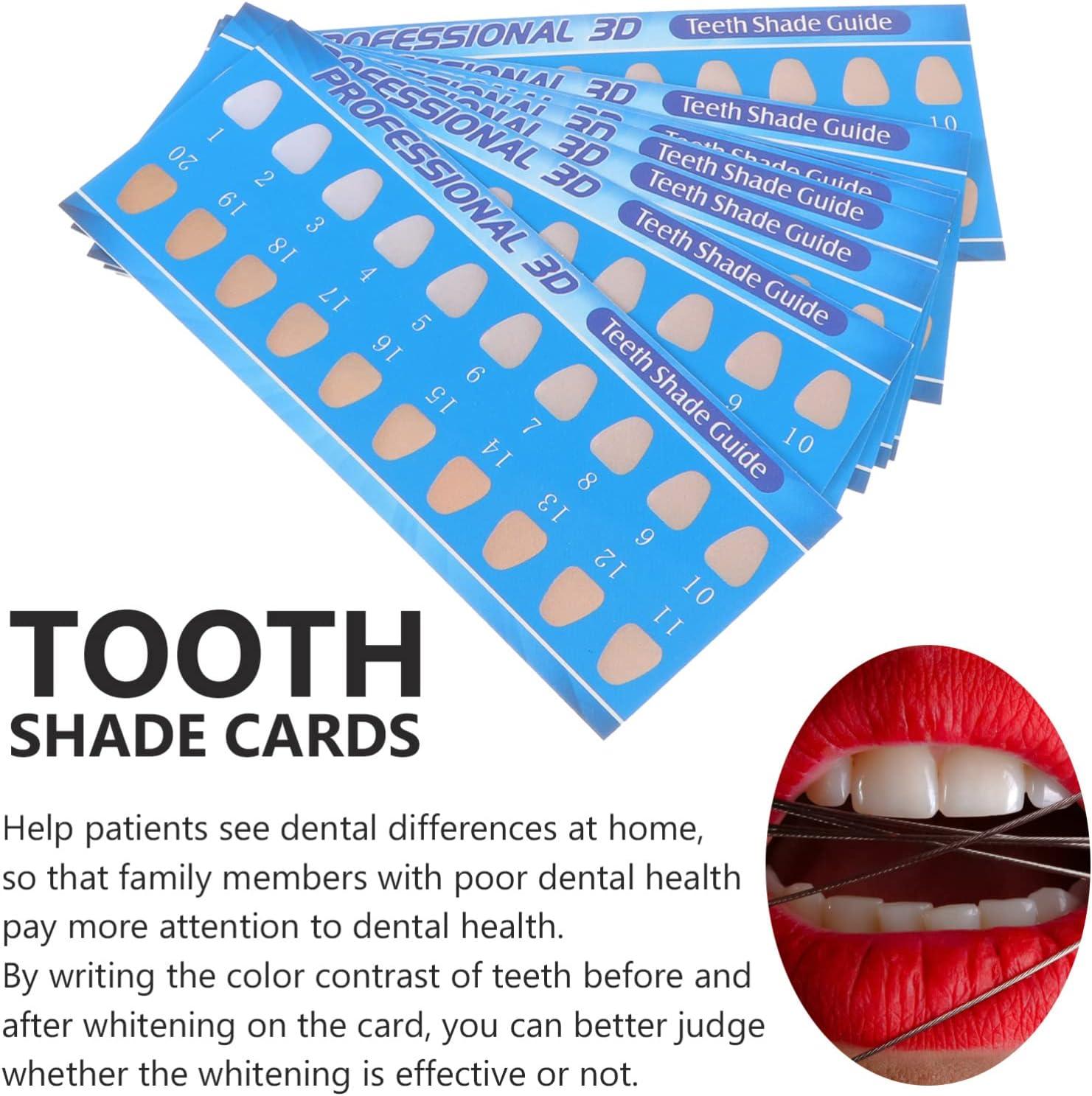 Exceart 50-Piece Tooth Shade Shadow Card Set for Dental Color ...
