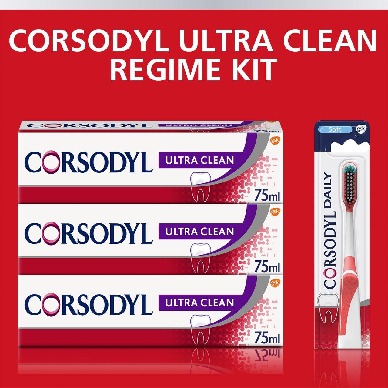 Corsodyl Gum Care Ultra Clean Toothpaste and Toothbrush Bundle ...
