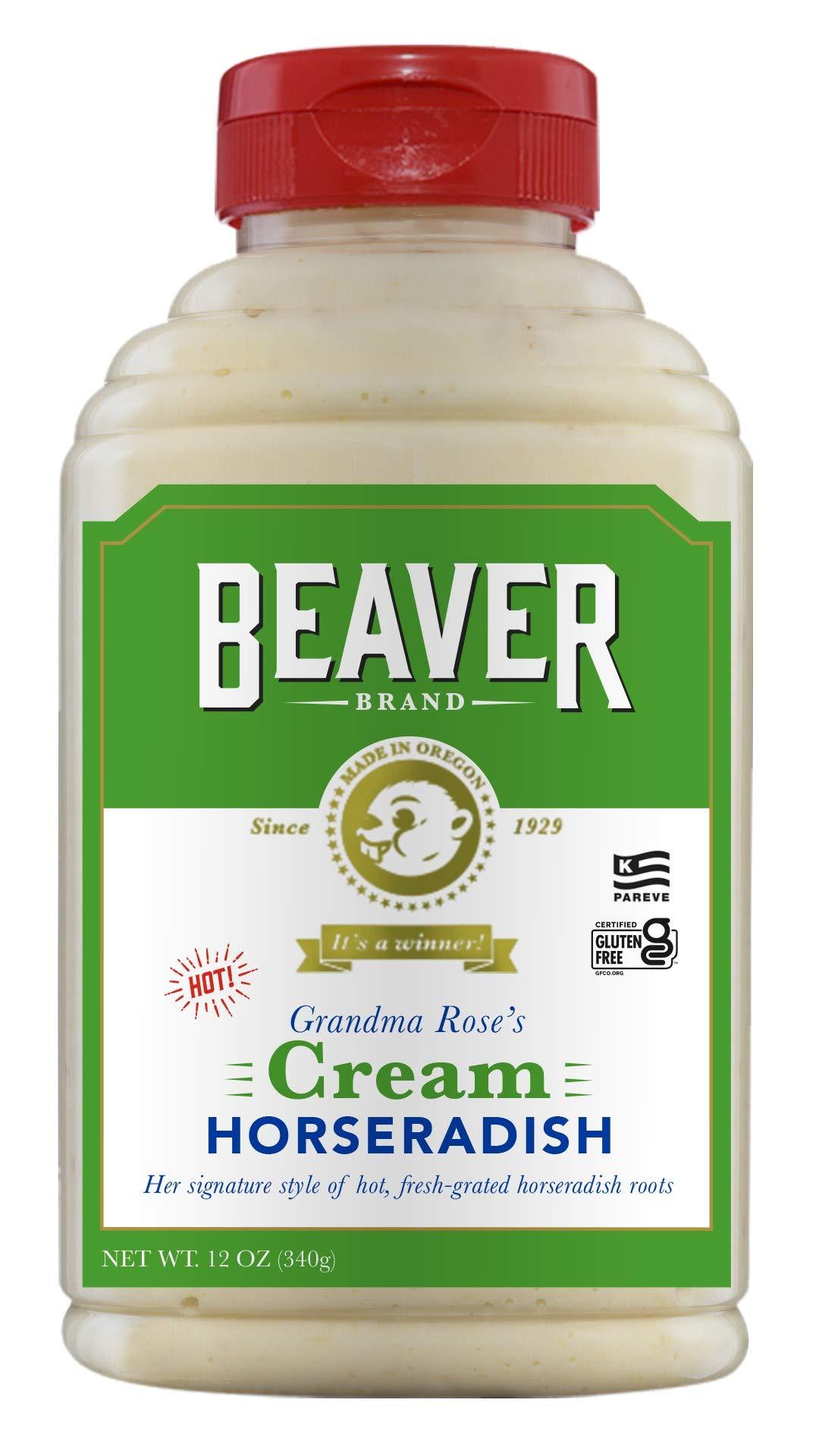 Beaver Hot Cream Horseradish 12oz Squeeze Bottle - Spicy Condiment ...