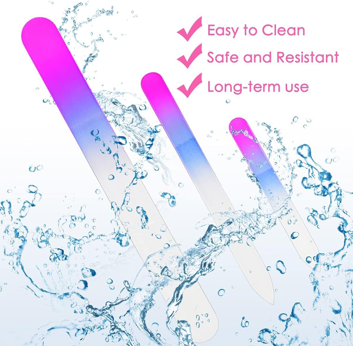 Uraqt Double-Sided Glass Nail File Set - 3 Sizes Durable & Gentle on ...