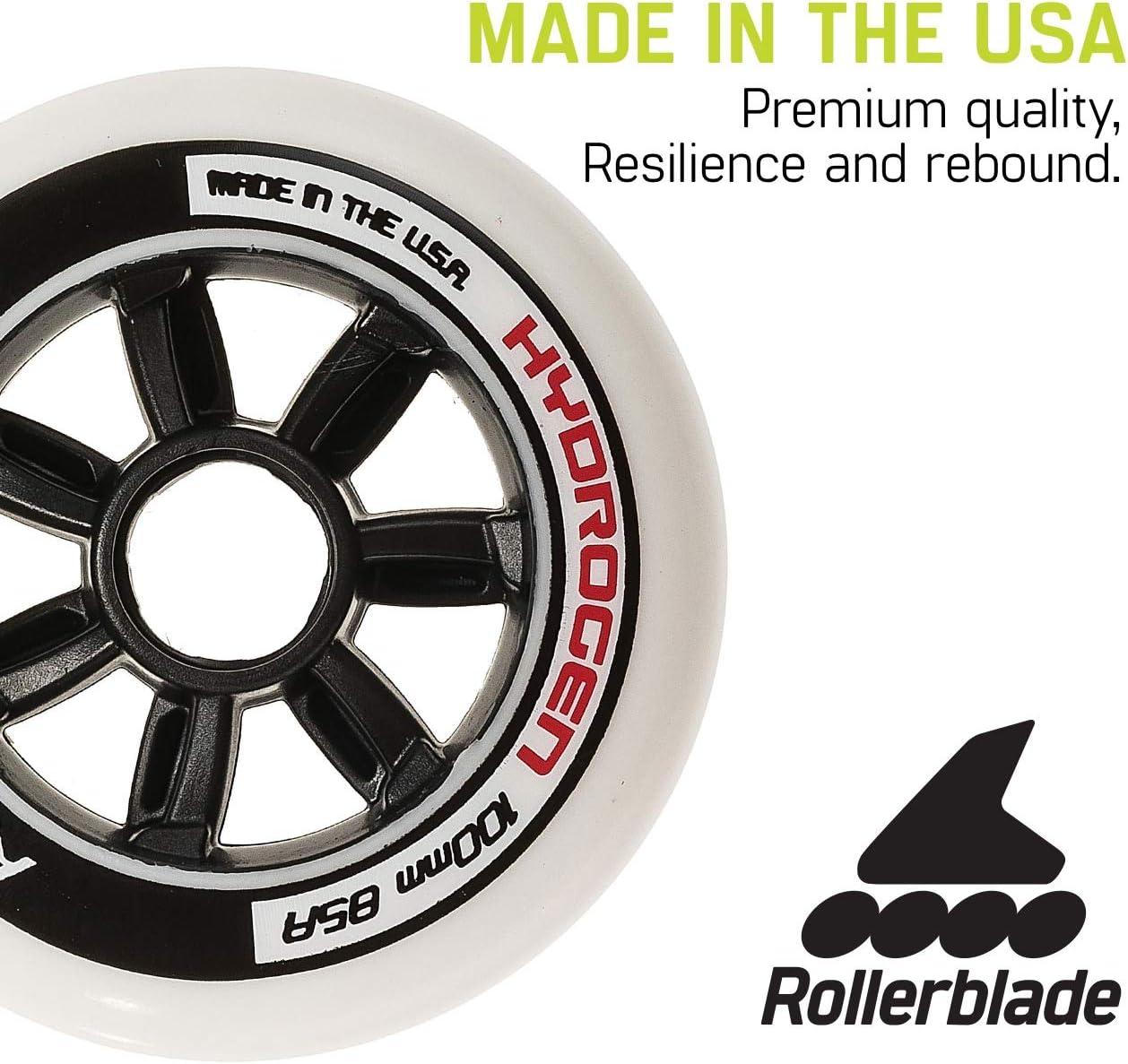 Rollerblade 100mm Hydrogen Inline Skate Wheel 8-Pack in WHITE - High ...