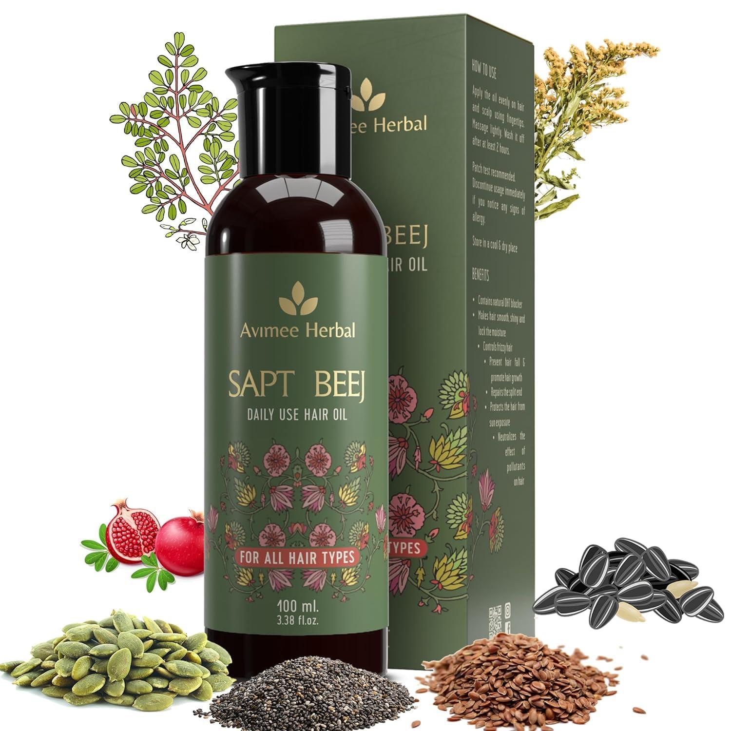 Sapt Beej Hair Oil - Nourishing 7 Seed Formula | Non-Greasy & Mineral ...