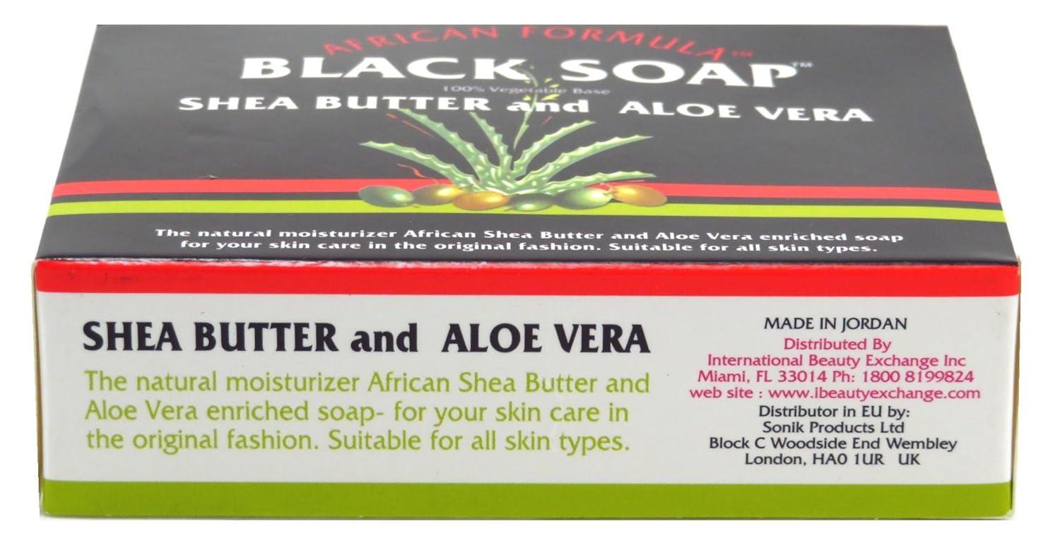 African Formula Black Soap 3.5oz with Shea Butter & Aloe Vera (6 Pack ...
