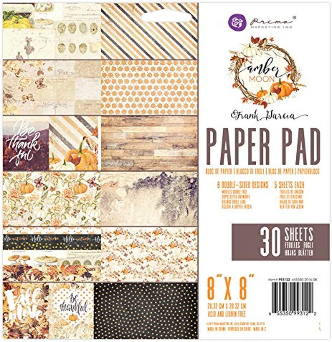 Prima Marketing Amber Moon 8x8 Paper Pad - Premium Quality Craft Paper ...