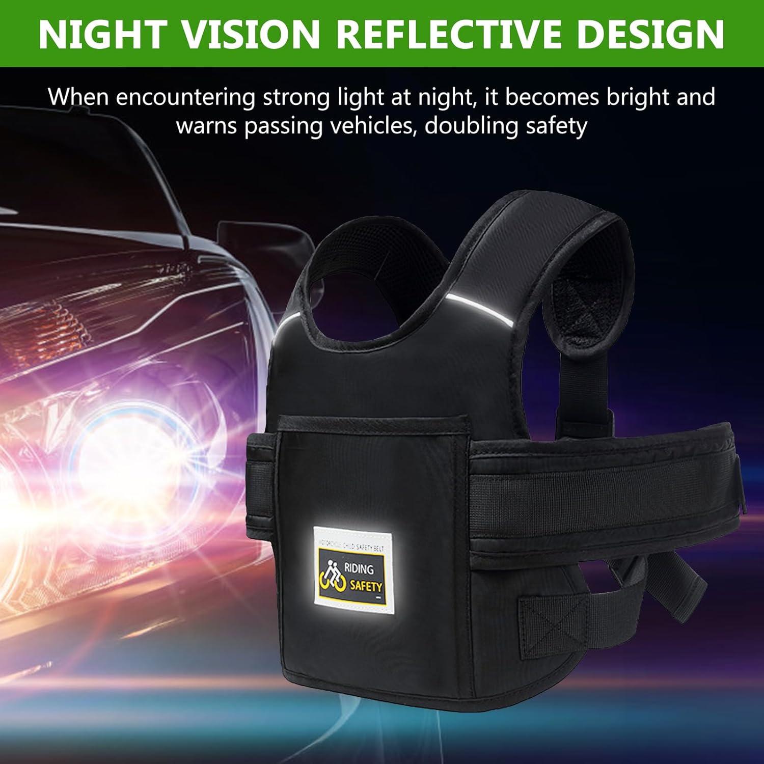 Adjustable Children's Motorcycle Seat Belt | Reflective Safety Belt for ...
