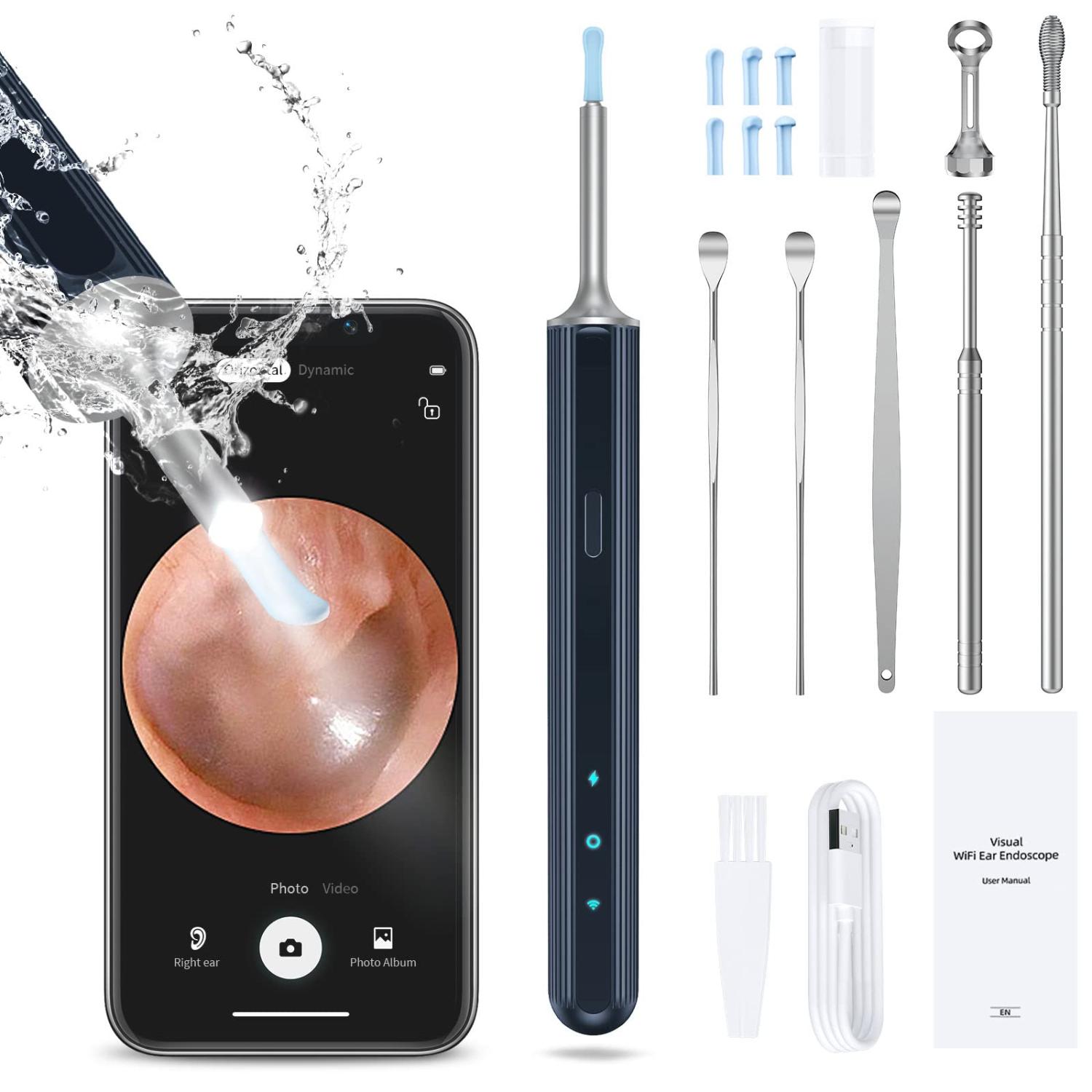 1080P FHD Wireless Ear Wax Removal Camera Tool | 6 LED Lights ...