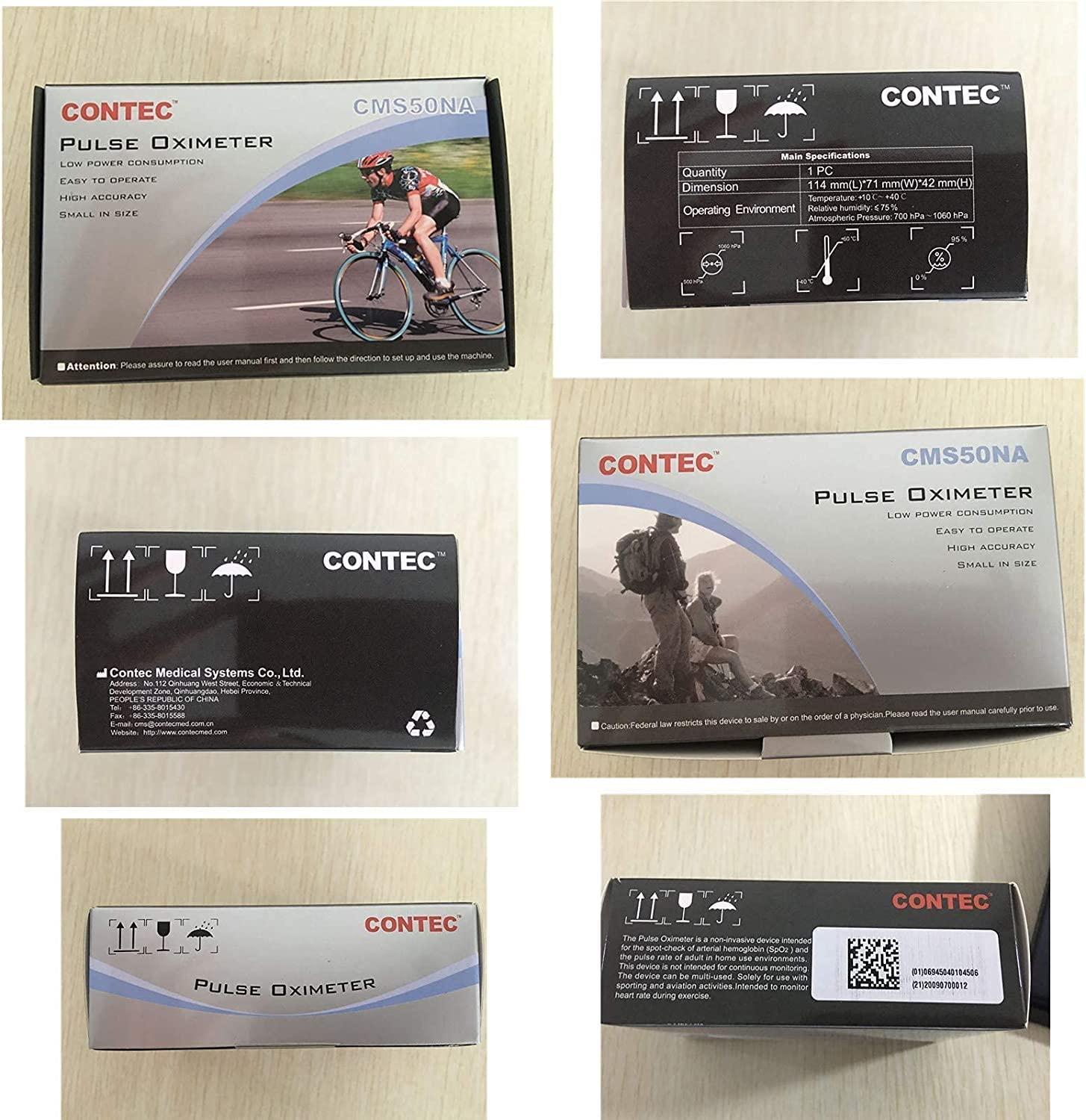 CONTEC CMS50NA Pulse Oximeter - Fingertip Blood Oxygen Monitor SpO2 PR ...