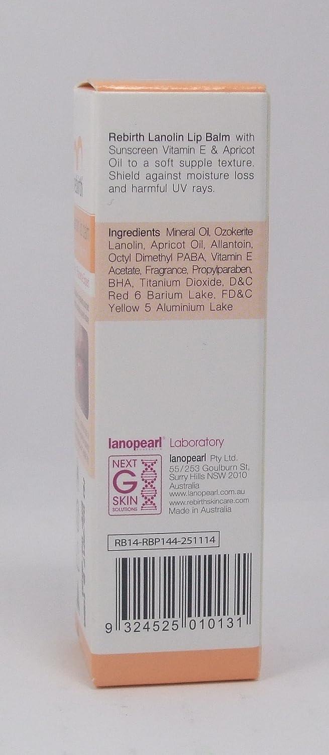 Rebirth Lanolin Lip Balm with Vitamin E, Apricot Oil & Sunscreen ...