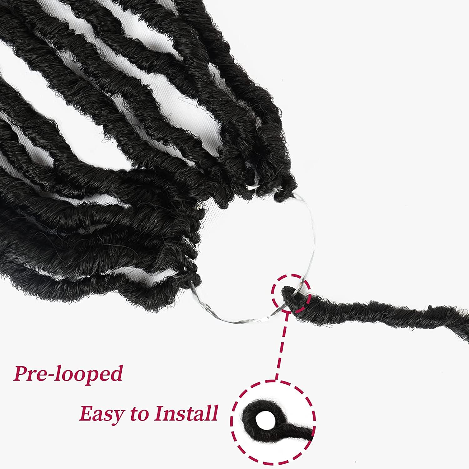 MEDO 7Packs New Faux Locs 24 Inch Crochet Hair Soft Locs Curly Wavy Pre ...